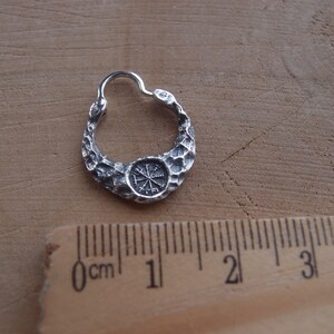 Vegvisir Viking Compass Hoop Earring 0.75 Inches Sterling Silver Celtic ...