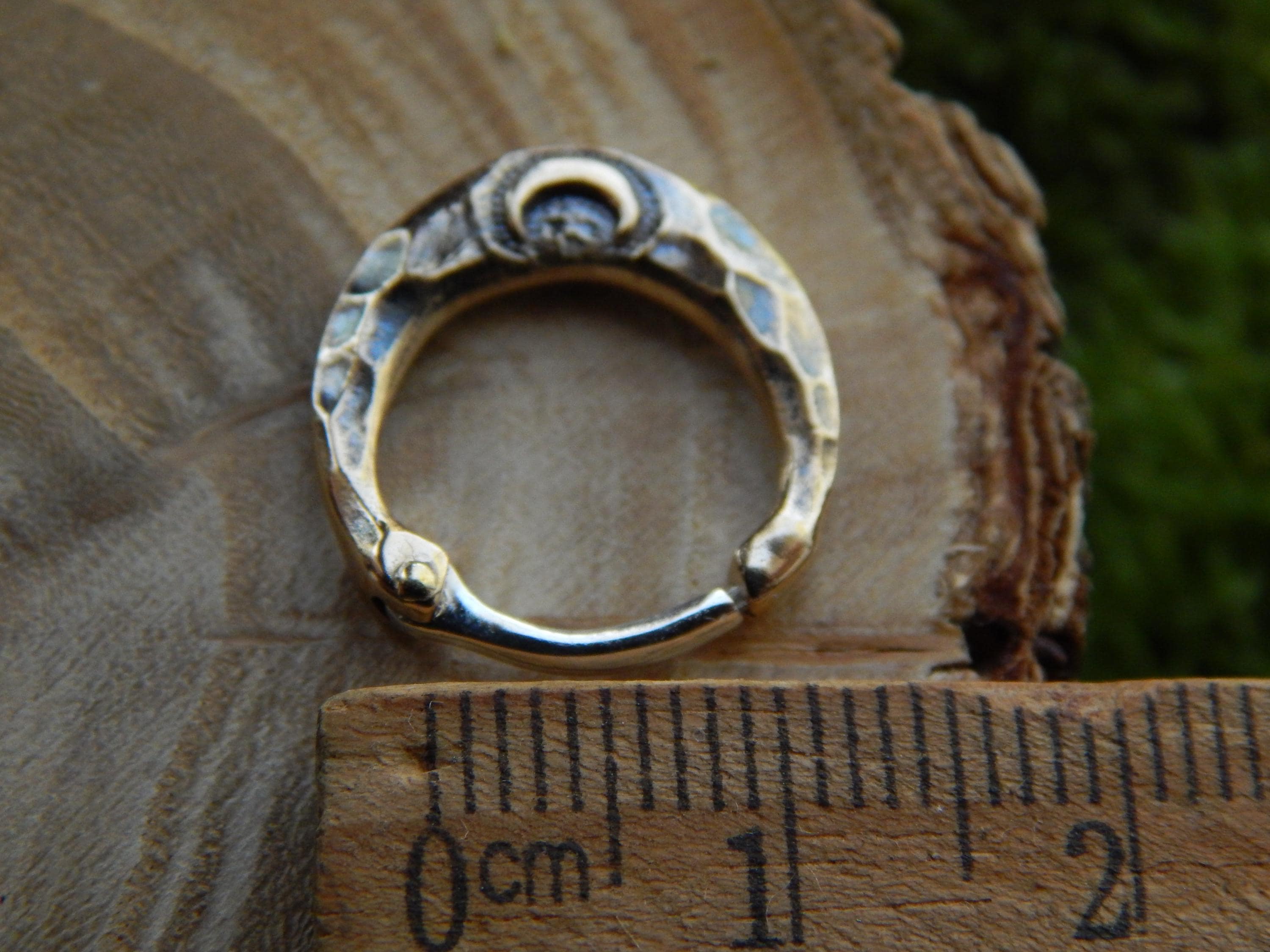 Sun and Moon Septum Ring: Bronze Brass Double-sided Piercing (NO Extra ...