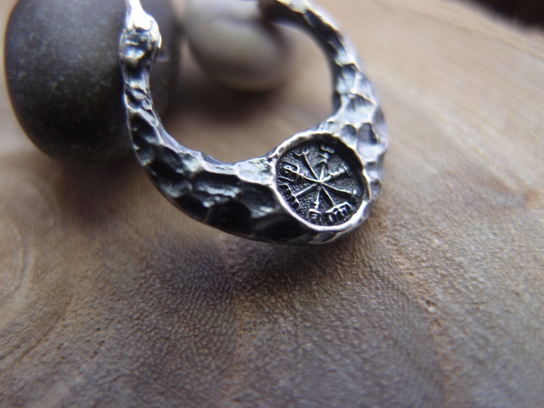 Vegvísir Septum Ring Sterling Silver Viking Nose Piercing - Etsy