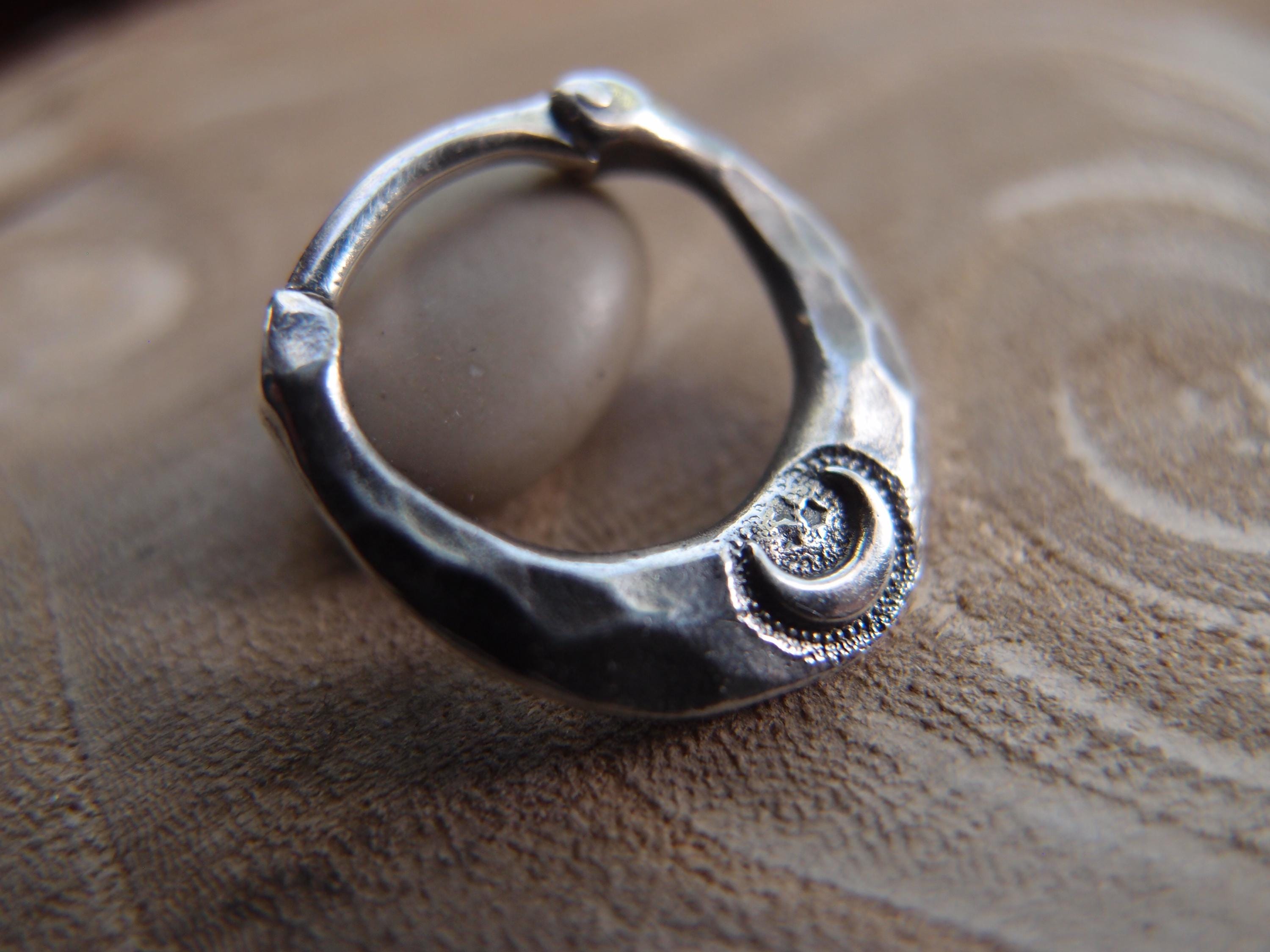 Sun & Moon Sterling Silver Septum Ring - Norse Piercing Jewelry Septum ...