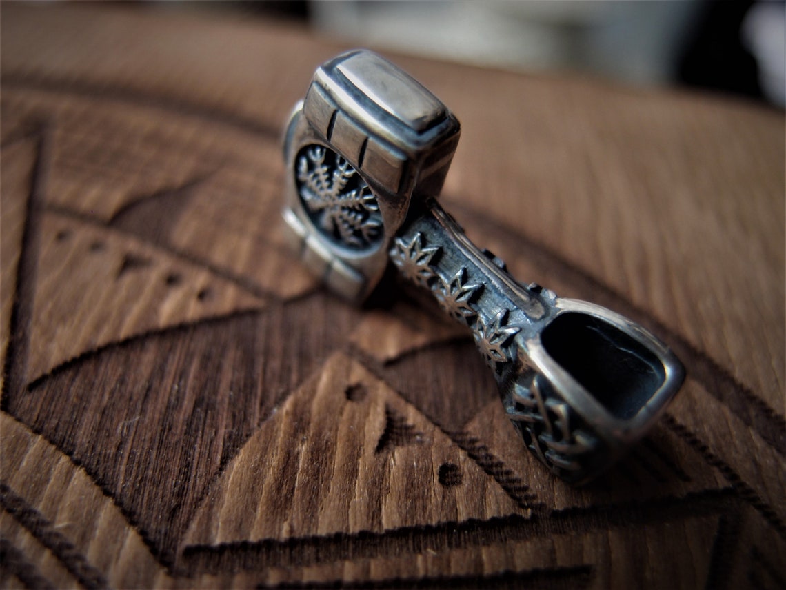 Sterling Silver Thor's Hammer Mjolnir Viking Nordic - Etsy