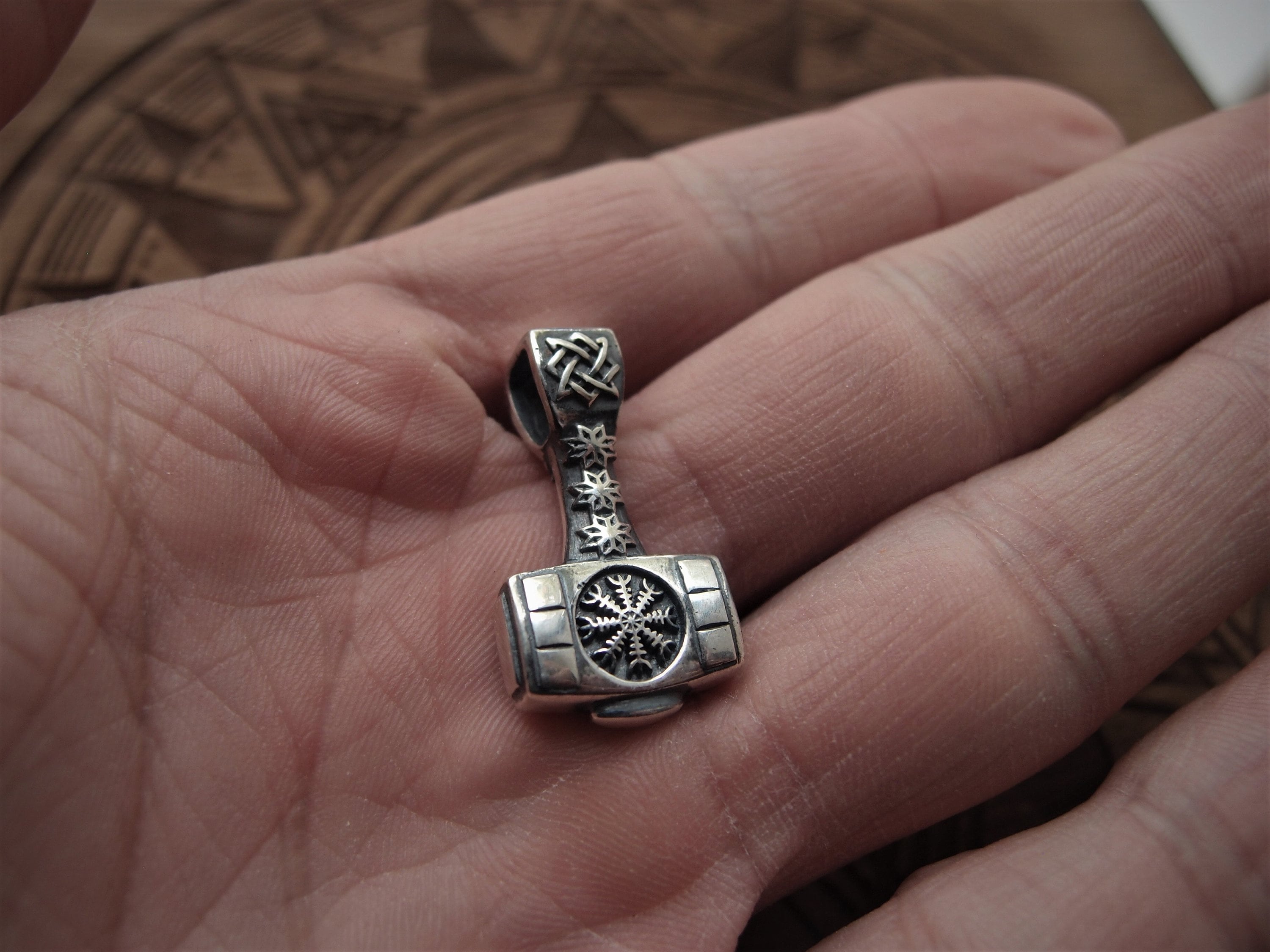 Sterling Silver Thor's Hammer Mjolnir Viking Nordic - Etsy