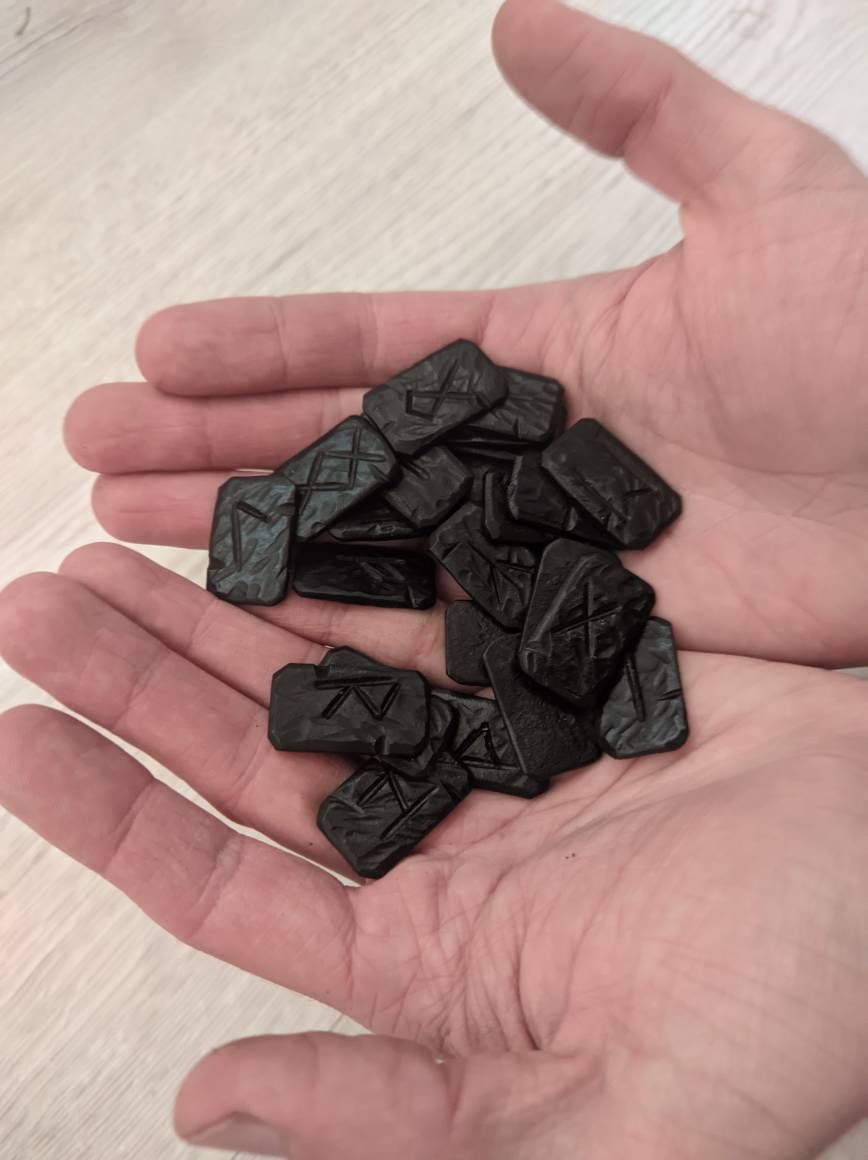 Metal Steel Forged Rune Set in Leather Pouch Full Elder - Etsy