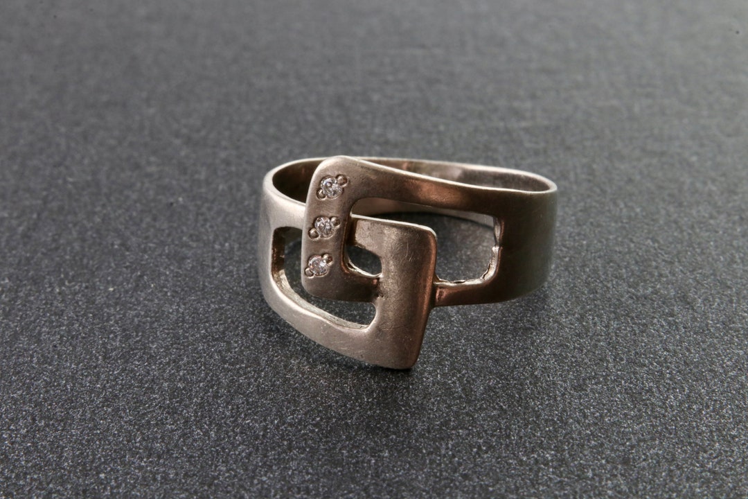 Art Deco Sterling Silver Ring, Geometric Ring, Simple Silver Ring for ...