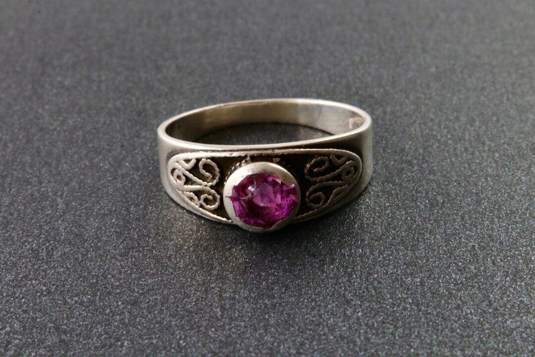 Ruby Ring Soviet Sterling Silver Ring With Pink Ruby 875 - Etsy