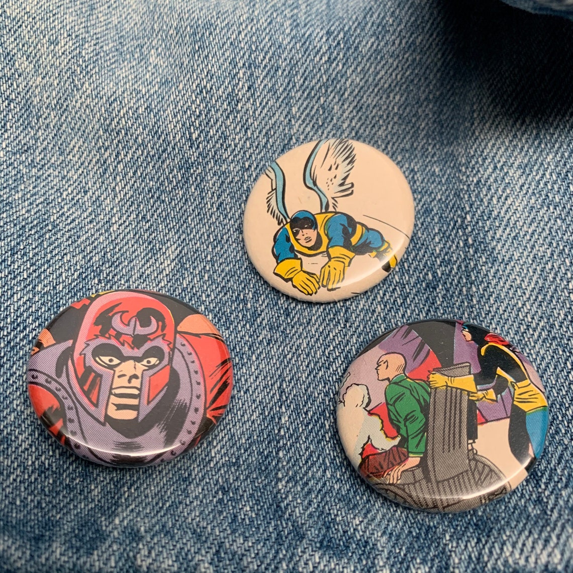 Vintage Handmade Marvel Comics X-Men Pinback/Buttons | Etsy