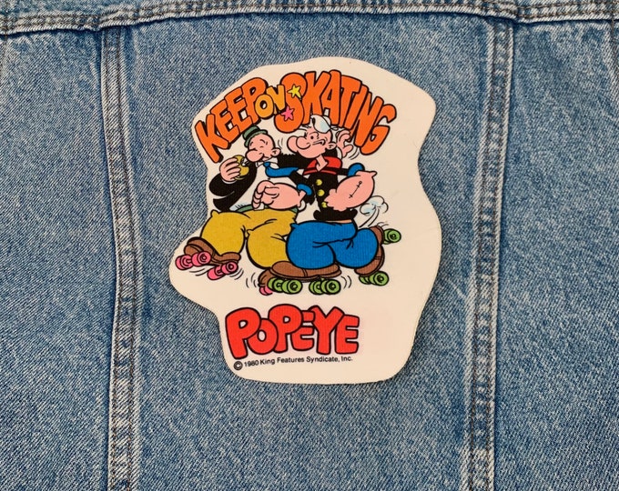 Vintage Popeye Keep on Skating Iron/sew on Patch (1983) New Old Stock ...