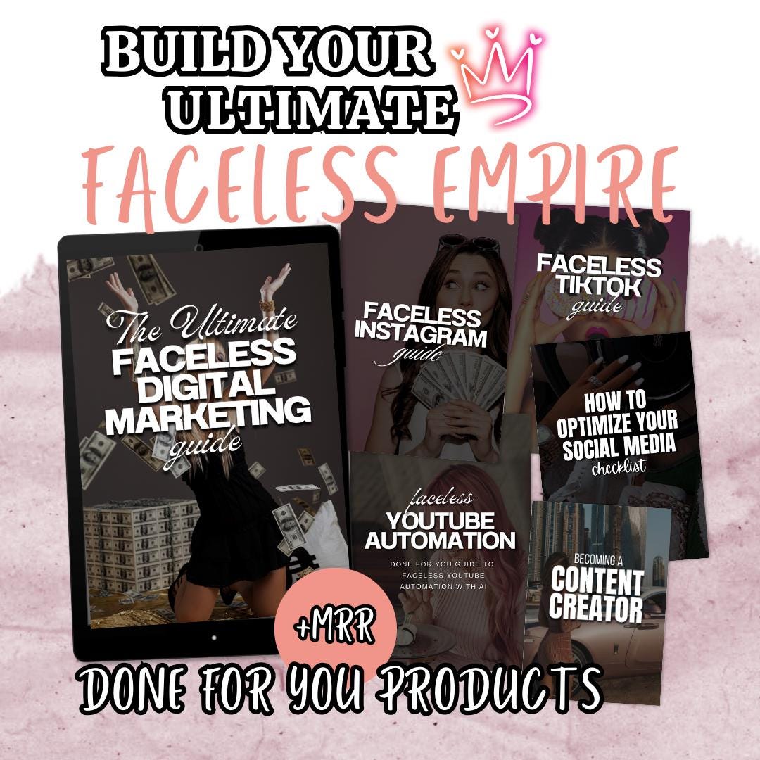 FACELESS CONTENT Monetization Guides Digital Marketing Content Creator ...