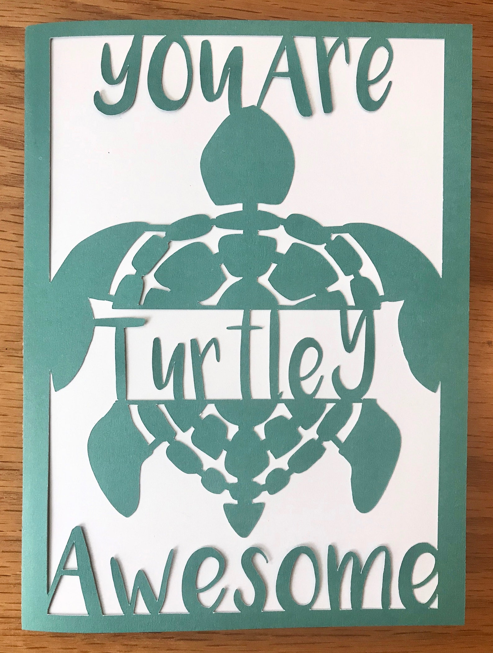 You Are Turtley Awesome Laser Cut Greeting Card - Etsy