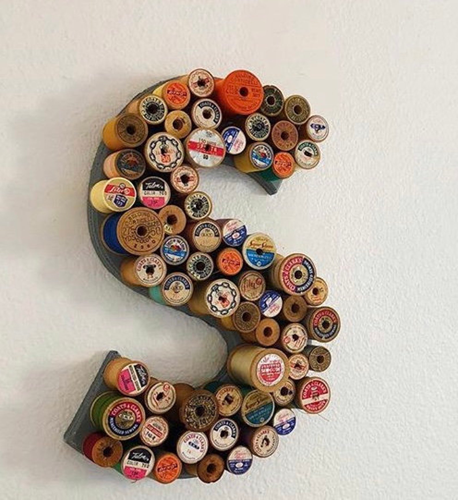 Custom Monogram Letter Created With Thread Spool - Etsy