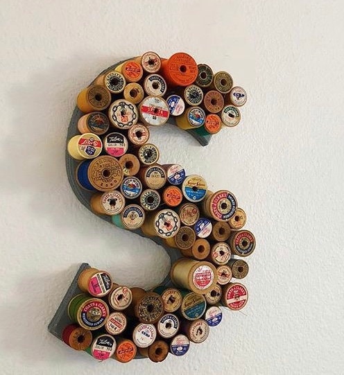 Custom Monogram Letter Created With Thread Spool - Etsy