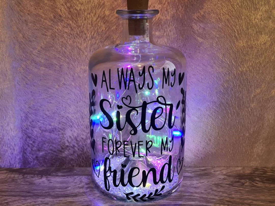 Unique Loving Sister Gift, Sister Bottle Lamp. - Etsy