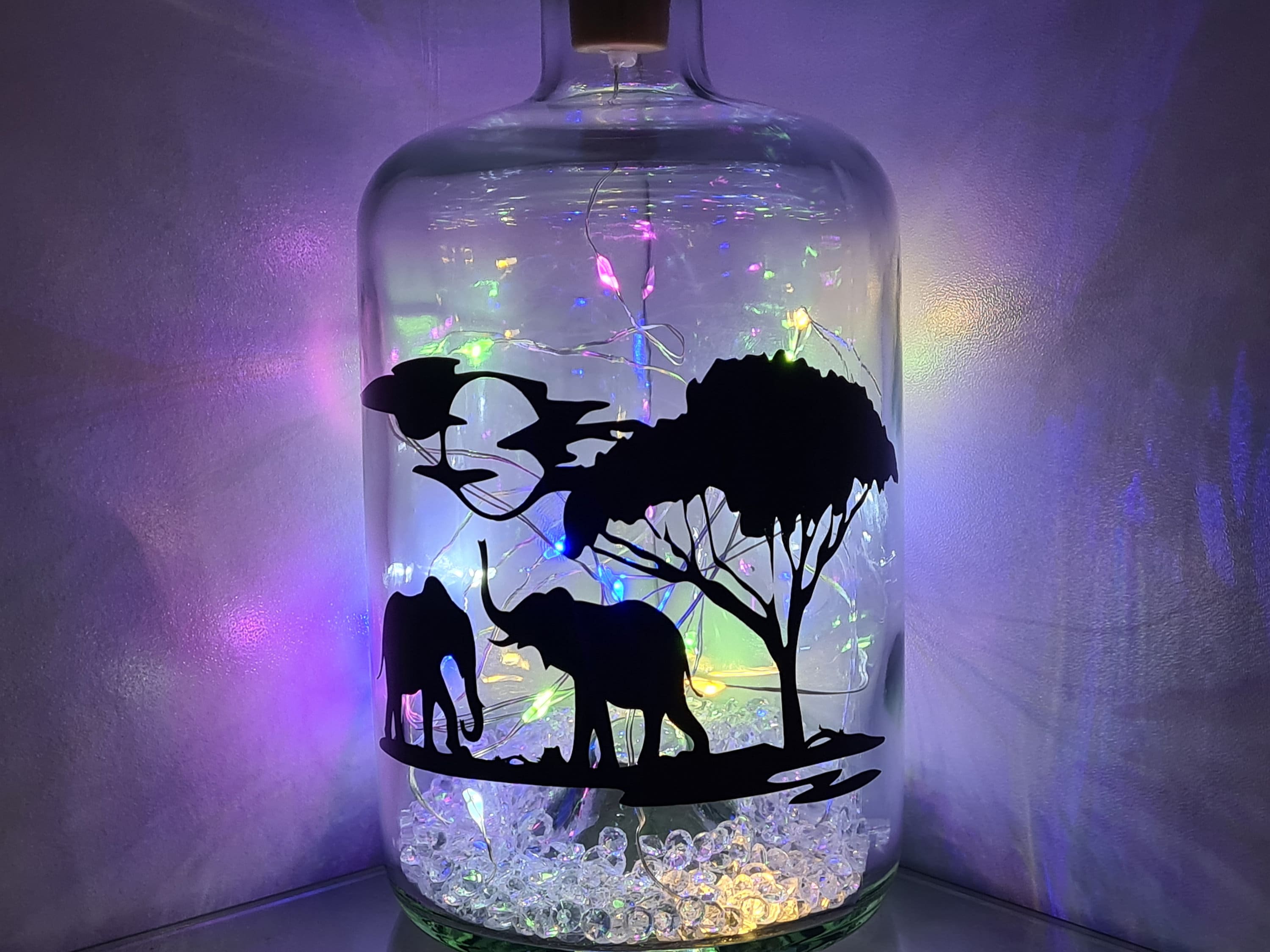 LED Safari Themed Bottle Lamp, African Decor Gift. - Etsy UK