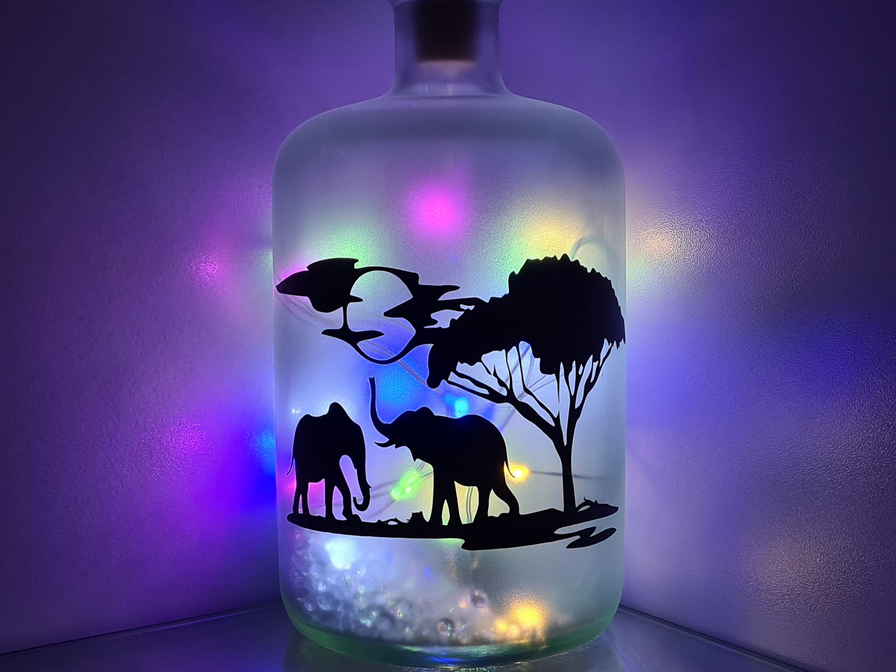 LED Safari Themed Bottle Lamp, African Decor Gift. - Etsy UK