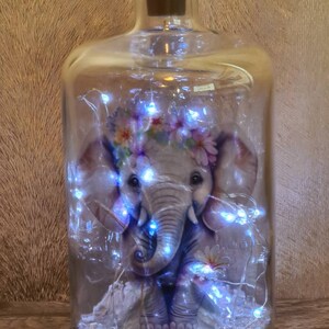 Unique Light up Elephant Gift Bottle Lamp - Etsy UK