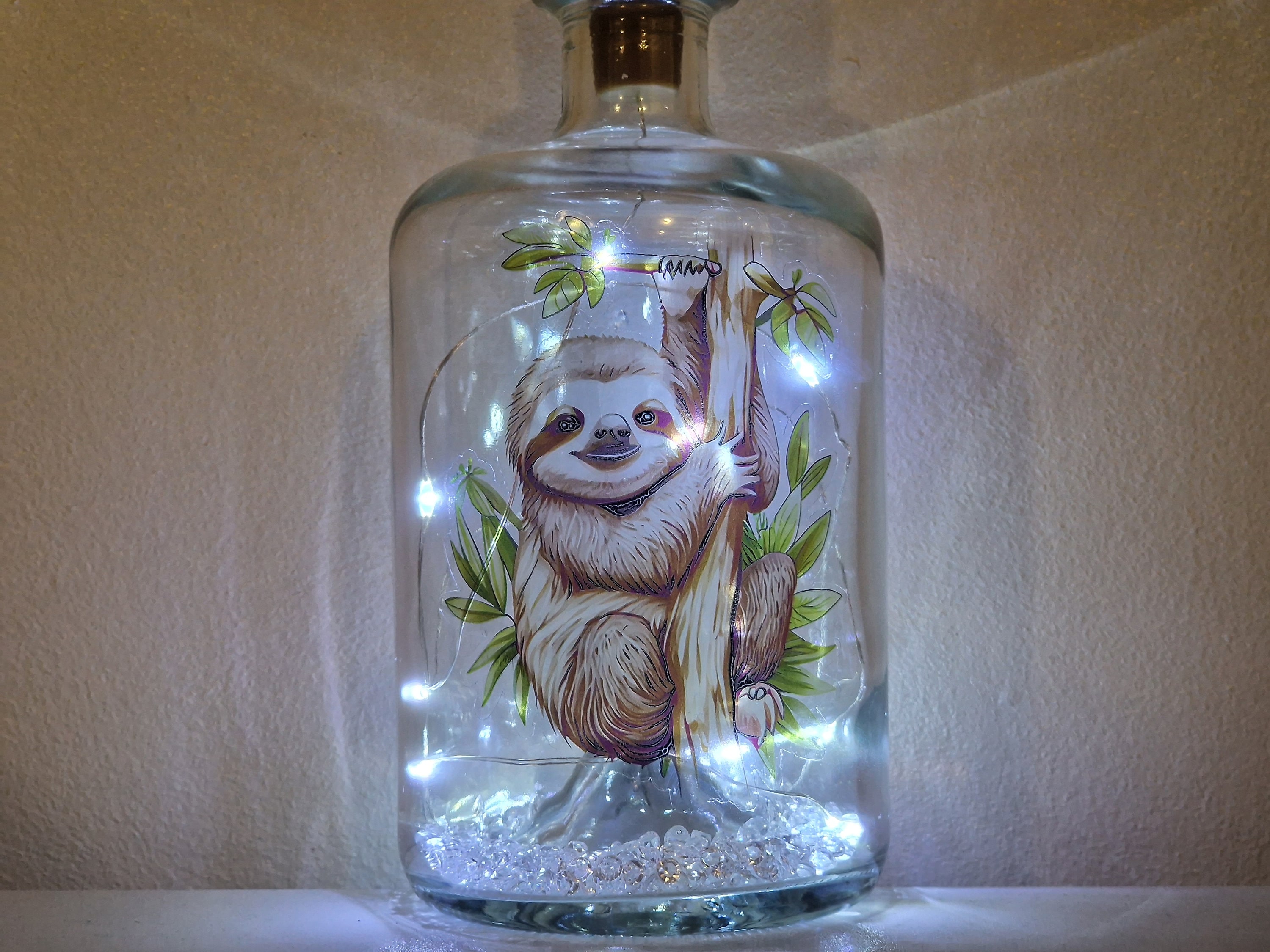 Sloth Bottle Lamp, Unique Sloth Gift for Animal Lover. - Etsy UK
