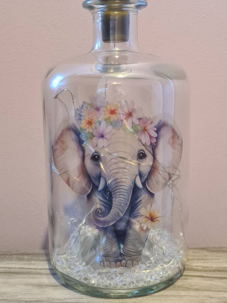 Unique Light up Elephant Gift Bottle Lamp - Etsy UK