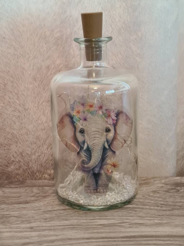 Unique Light up Elephant Gift Bottle Lamp - Etsy UK