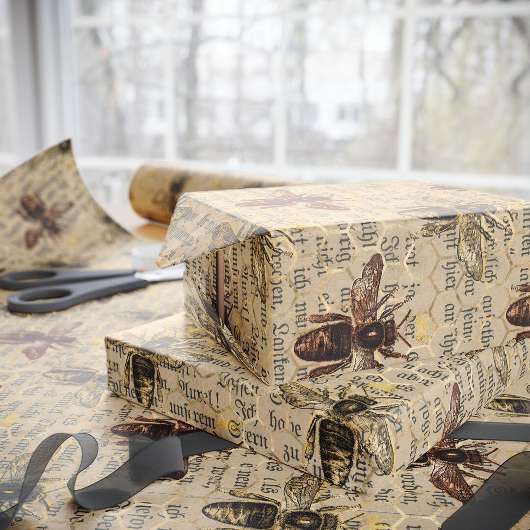 Premium Wrapping Bees, Honey Bees Wrapping Paper,insects Giftwrap ...
