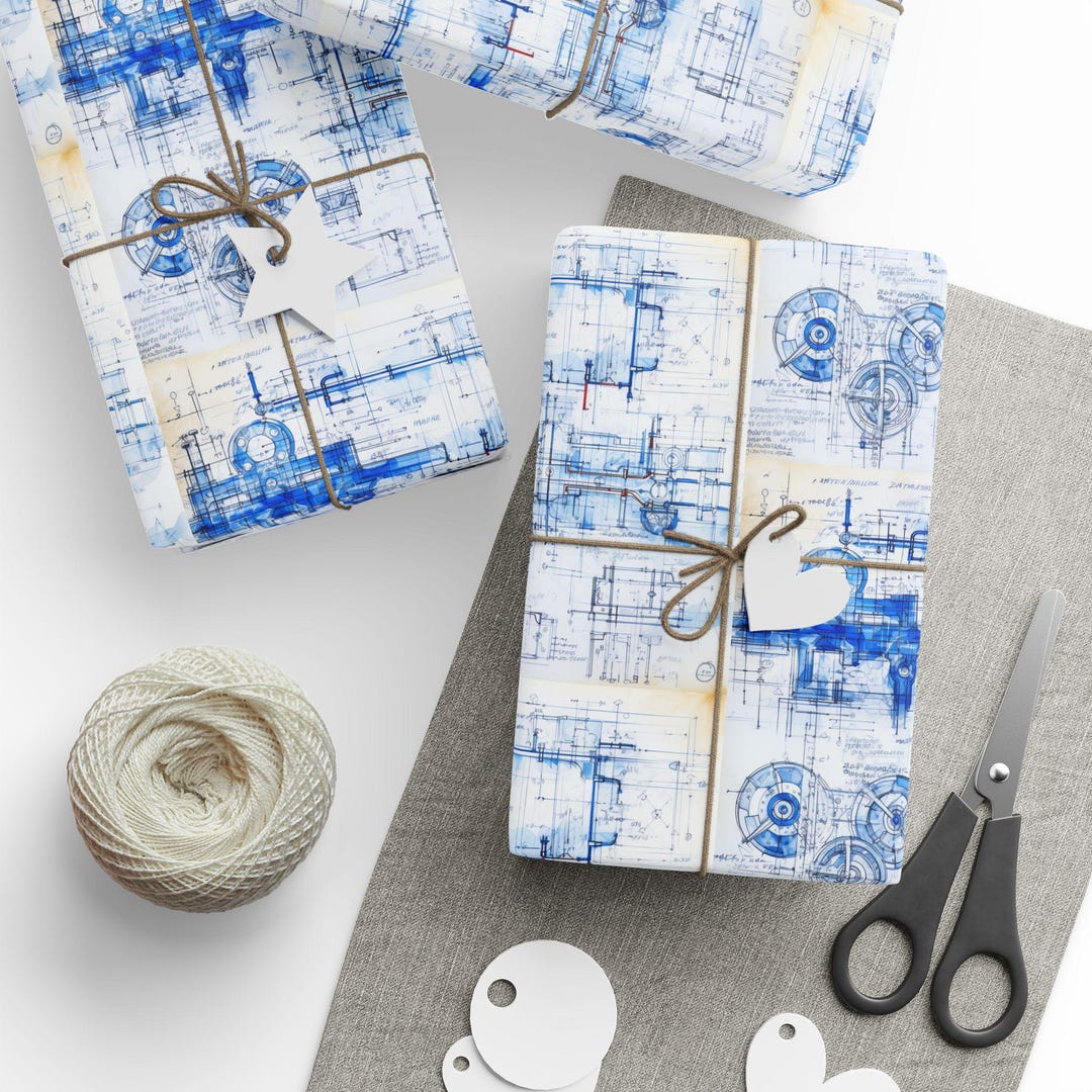 Blueprint Masculine Wrapping Papers, Premium Wrapping Paper, Men ...