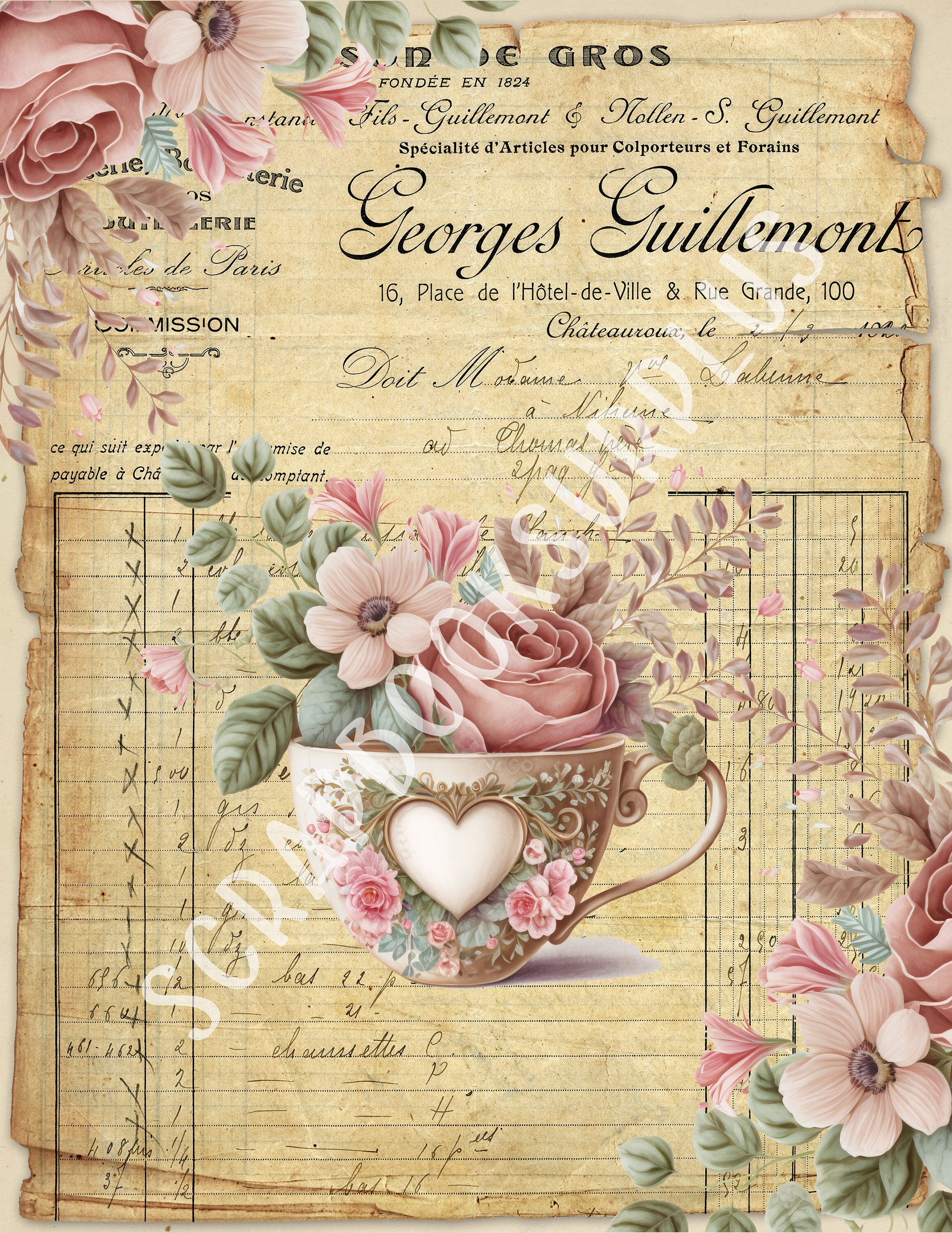 Printed Vellum Sheets/vellum Paper/vintage Floral - Etsy