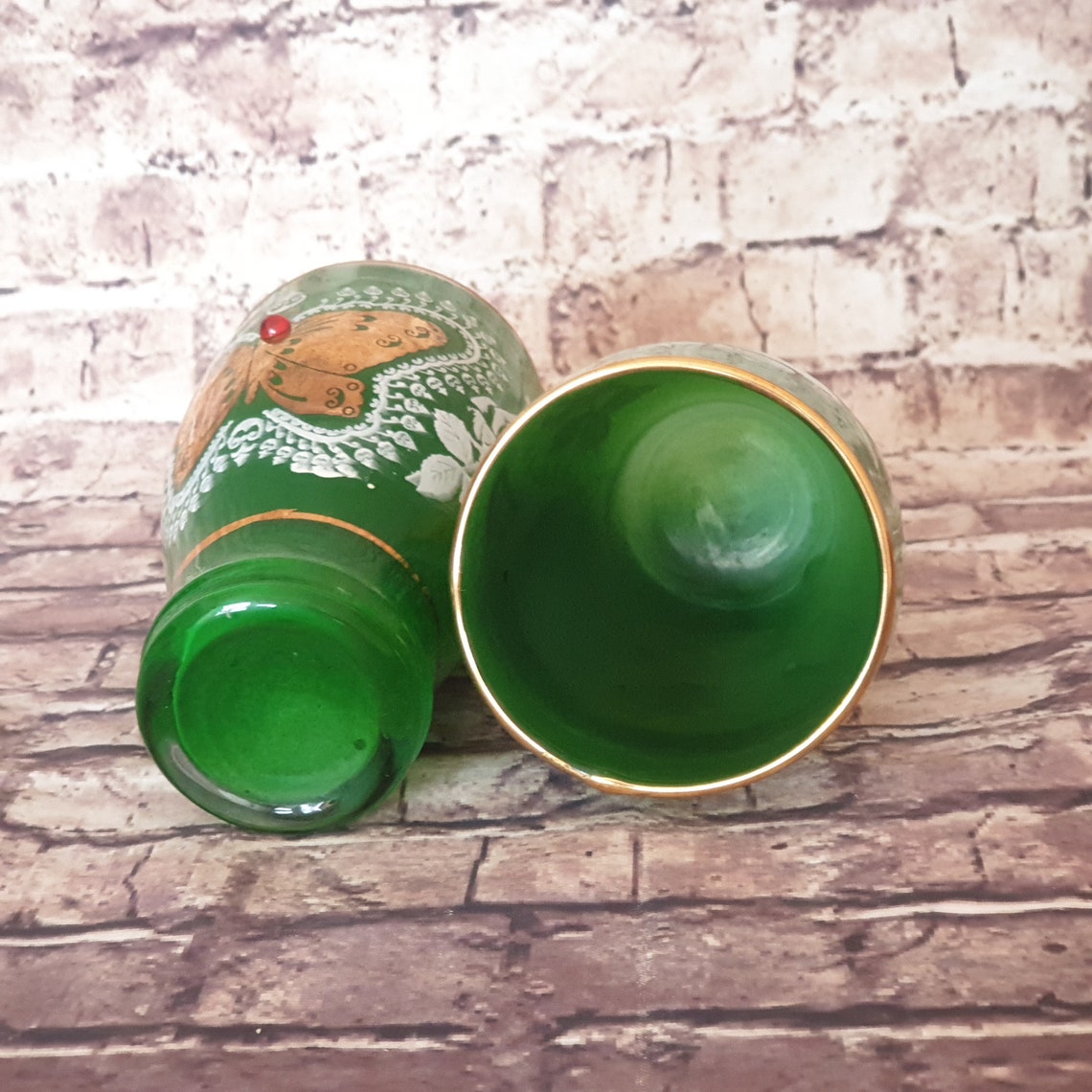 Old vintage green glasses of the USSR Glasses with | Etsy