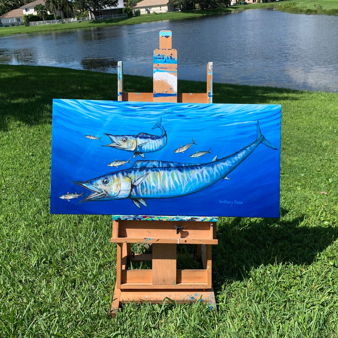 Wahoo Chasing Mullet Fish Original Acrylic Painting - Etsy