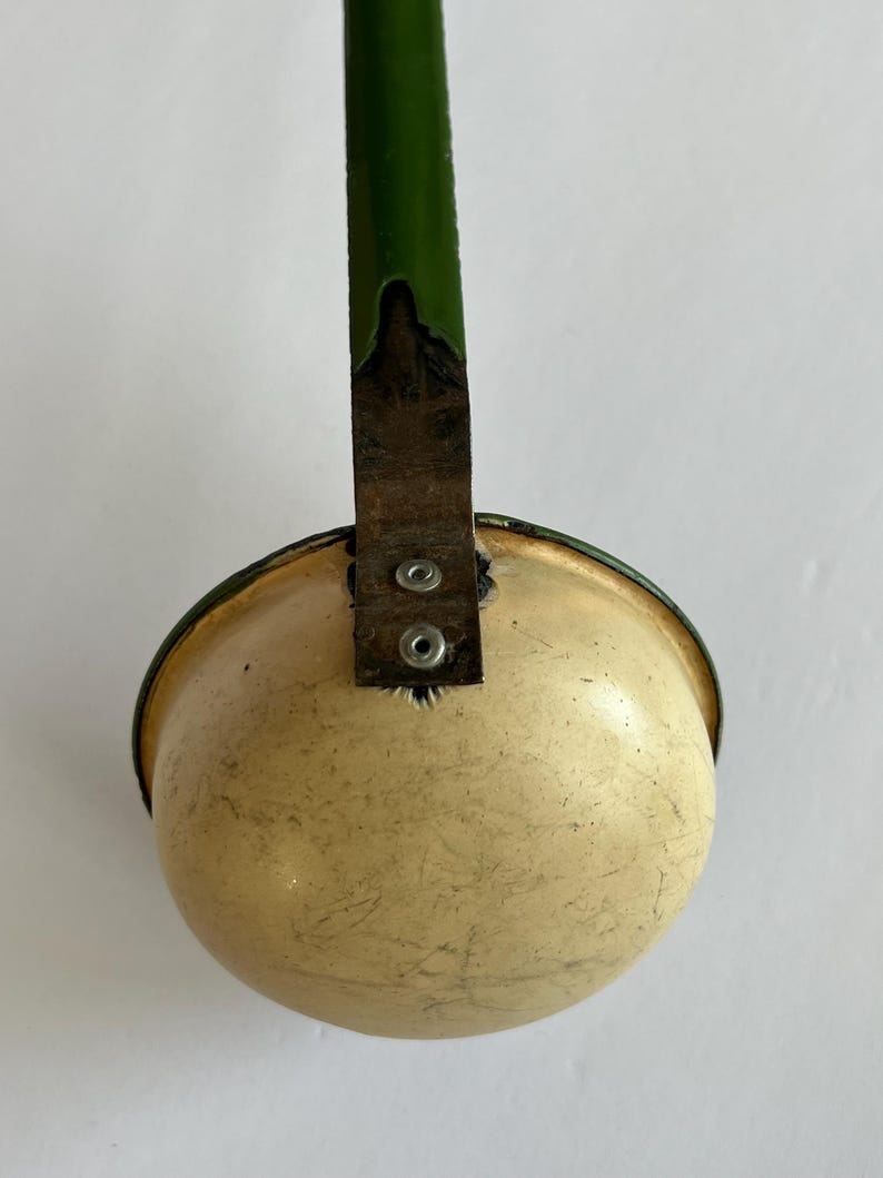 Vintage Enamelware Ladle, Green and Cream, Primitive, Farmhouse, Rustic ...