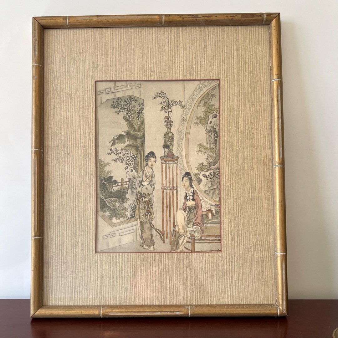 Vintage Asian Block Print | Framed Traditional Artwork | Elegant Home ...