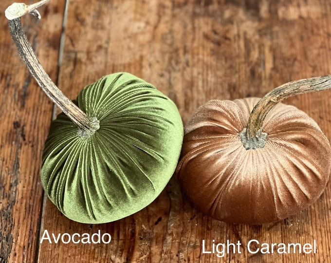 Medium Velvet Pumpkin With Real Pumpkin Stem-rustic-homemade-farmhouse ...