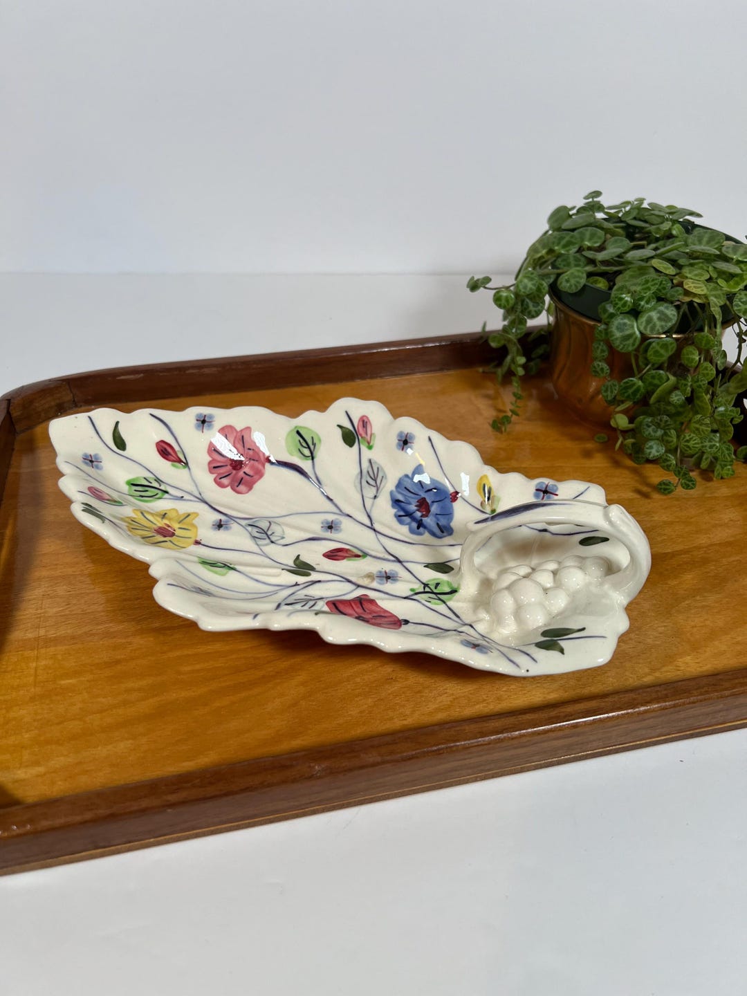 Vintage Blue Ridge Southern Pottery China Celery Dish, Chintz Pattern ...