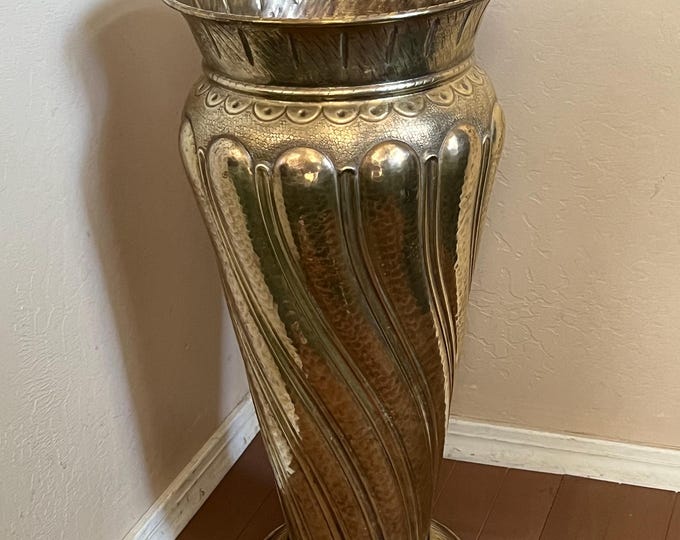 Vintage Brass Umbrella Stand, Vintage Umbrella Holder, Hammered Brass ...
