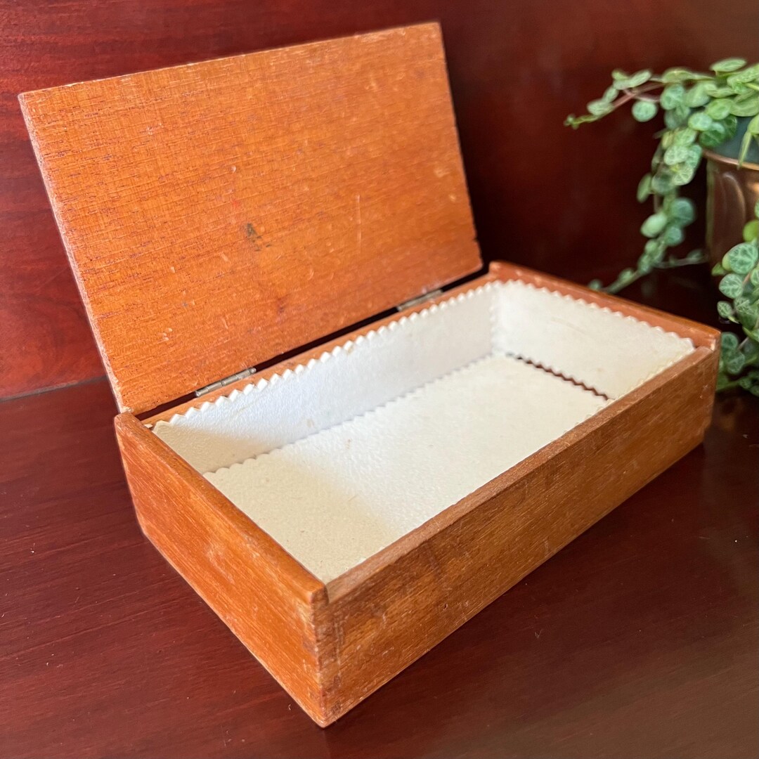 Vintage Wood Cigar Box, Suede Lining, Trinket Box, Jewelry Box ...
