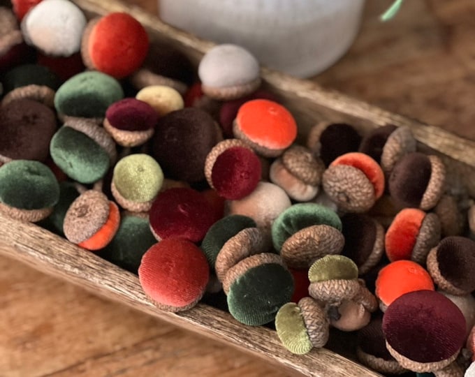 Set of Velvet Acorns With Real Acorn Caps - Etsy