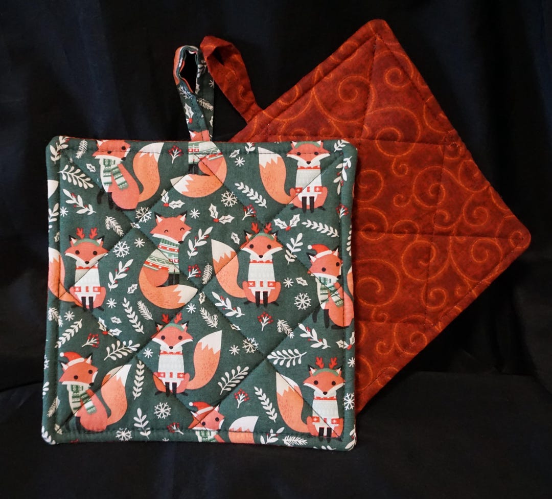 WINTER FOX Pot Holders Hot Pad (set of 2) - Etsy