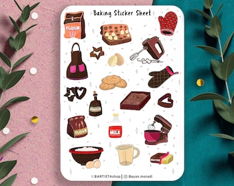 Baking Sticker Sheet Bujo, Journal Stickers Baking, Baking Planner ...