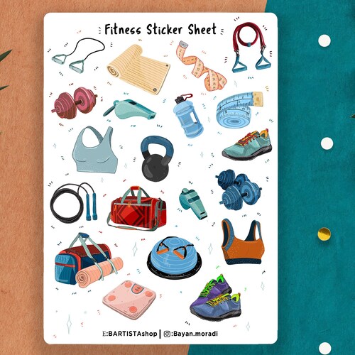 Fitness Sticker Sheet Planner Stickers Bullet Journal - Etsy