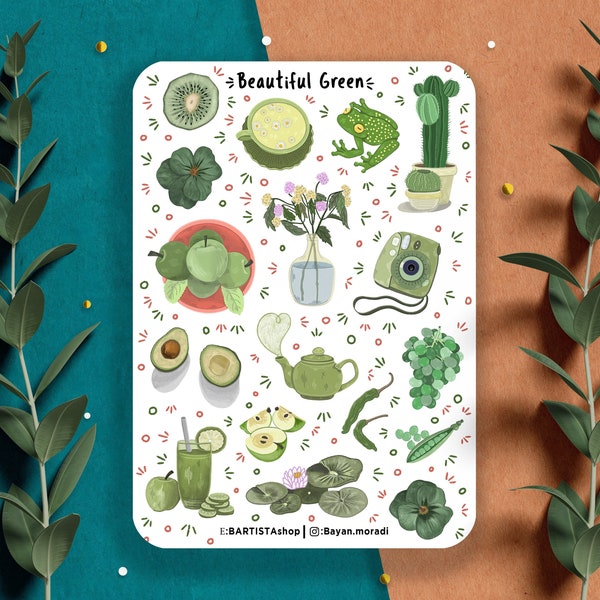 Green Aesthetic Stickers - Etsy