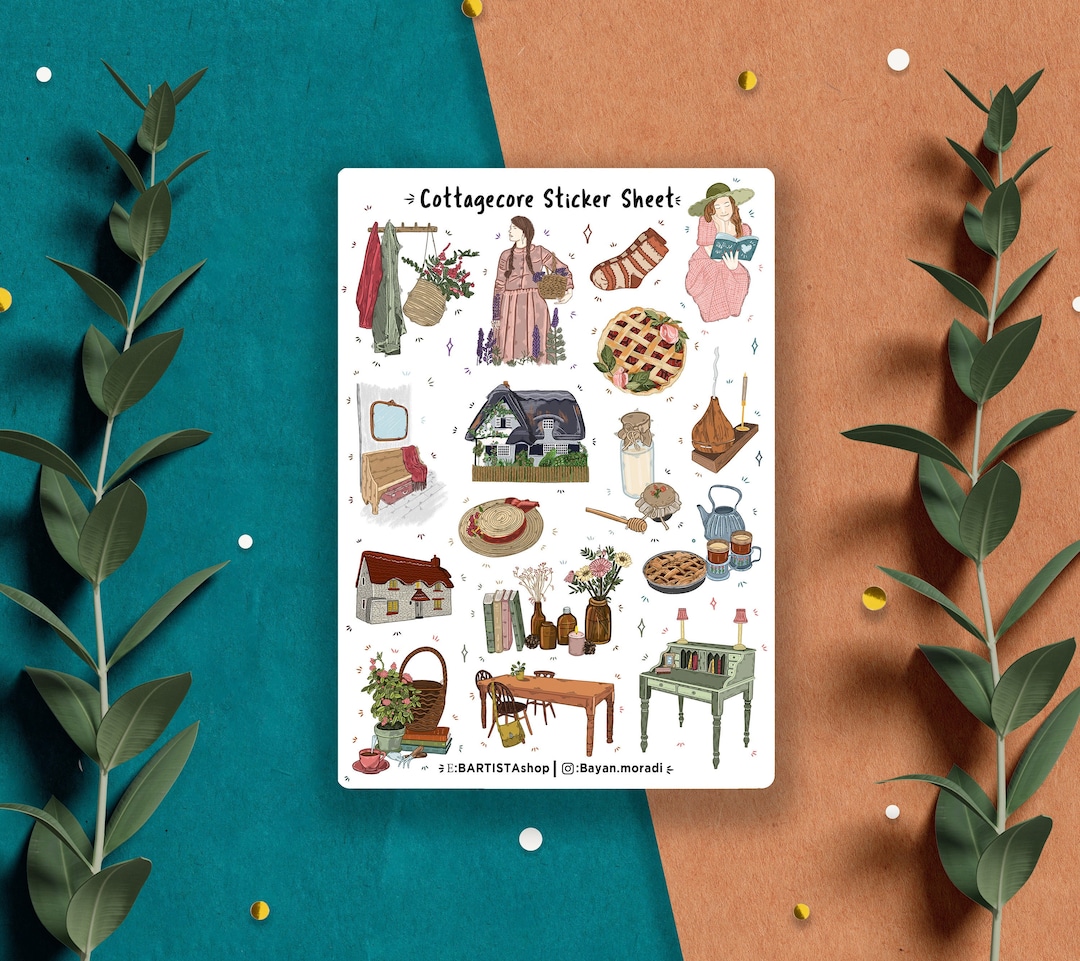 Cottage Core Sticker Sheet, Planner Stickers, Scrapbook Stickers ...