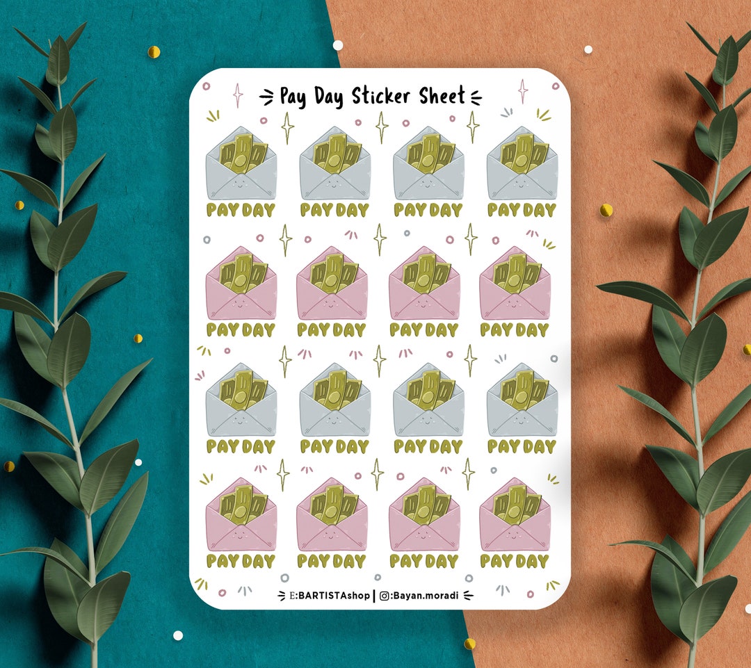 16 Pay Day Stickers , Planner Payday Stickers , Illustrated Planner ...