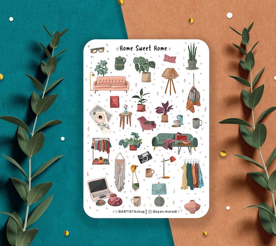 Home Sweet Home Stickers. Home Planner Stickers. Vintage Cosy - Etsy