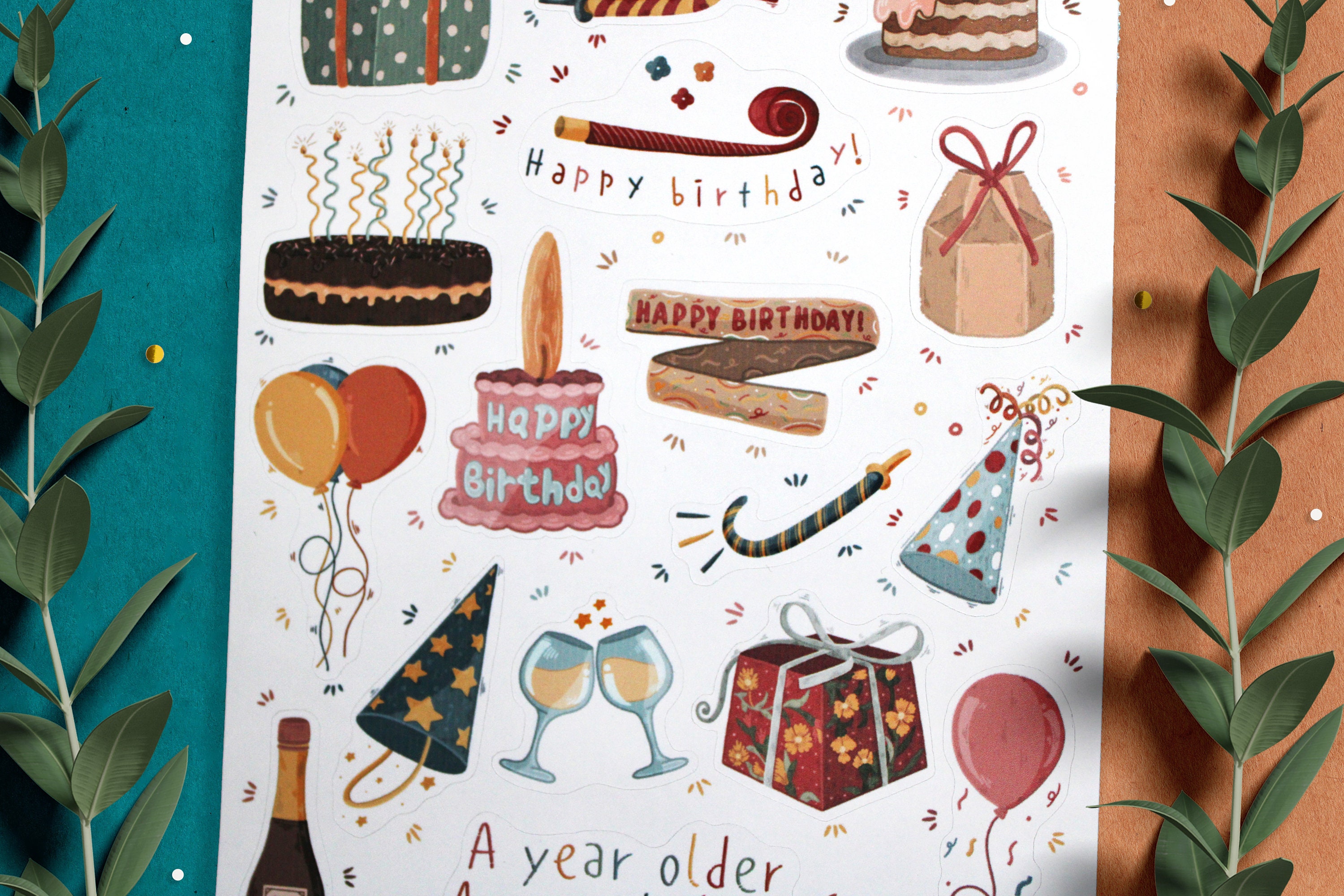 Happy Birthday Sticker Sheet , Journal Sticker, Planner Stickers ...