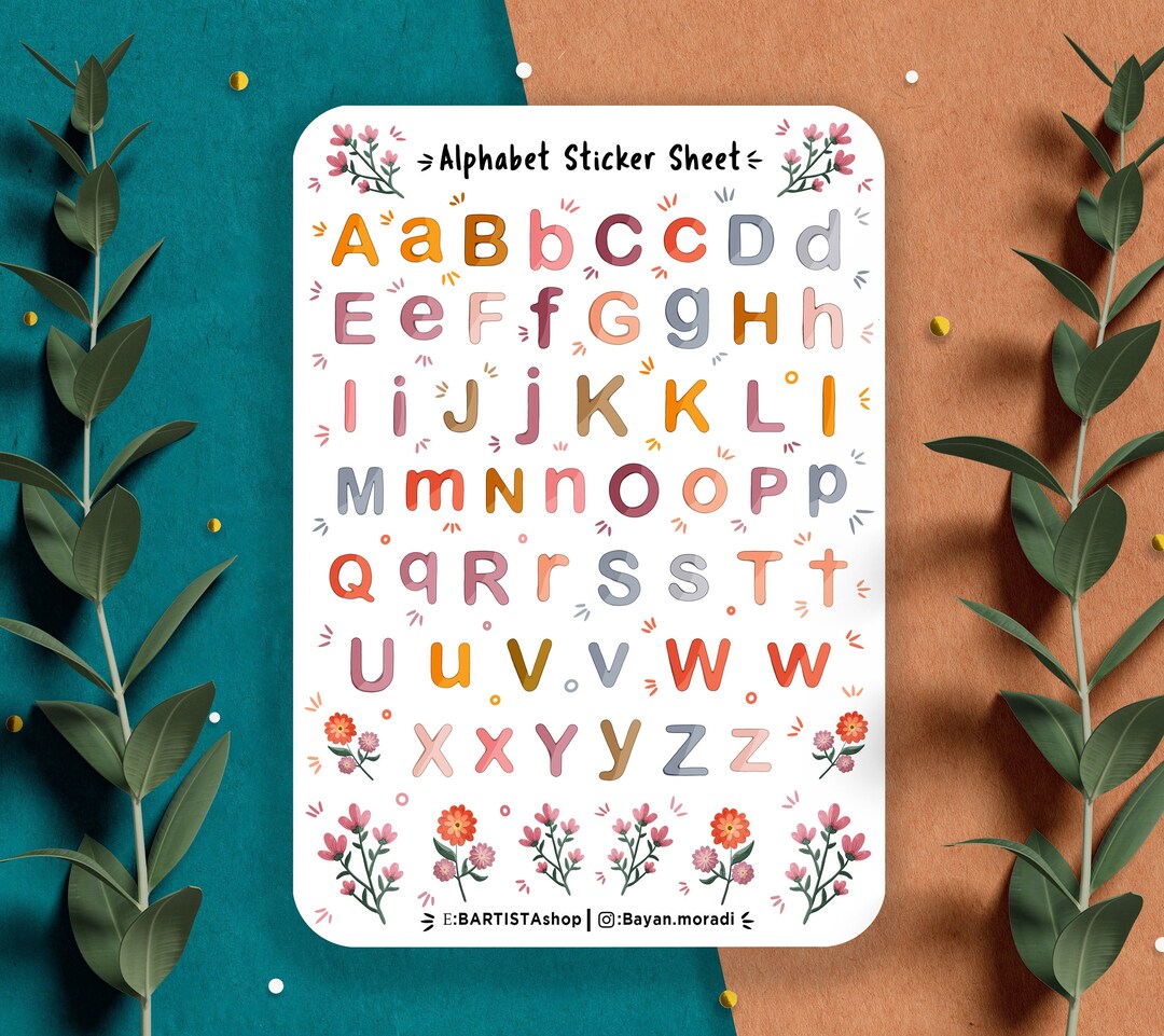 Alphabet Sticker Sheet, Planner Stickers, Journal Stickers, Scrapbook ...
