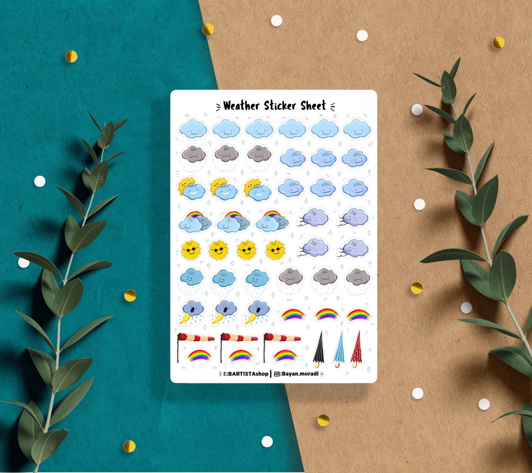 Weather Stickers, Planner Stickers, Journal Stickers, Weather Planner ...