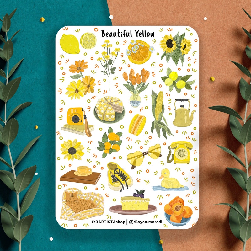 Yellow Stickers - Etsy