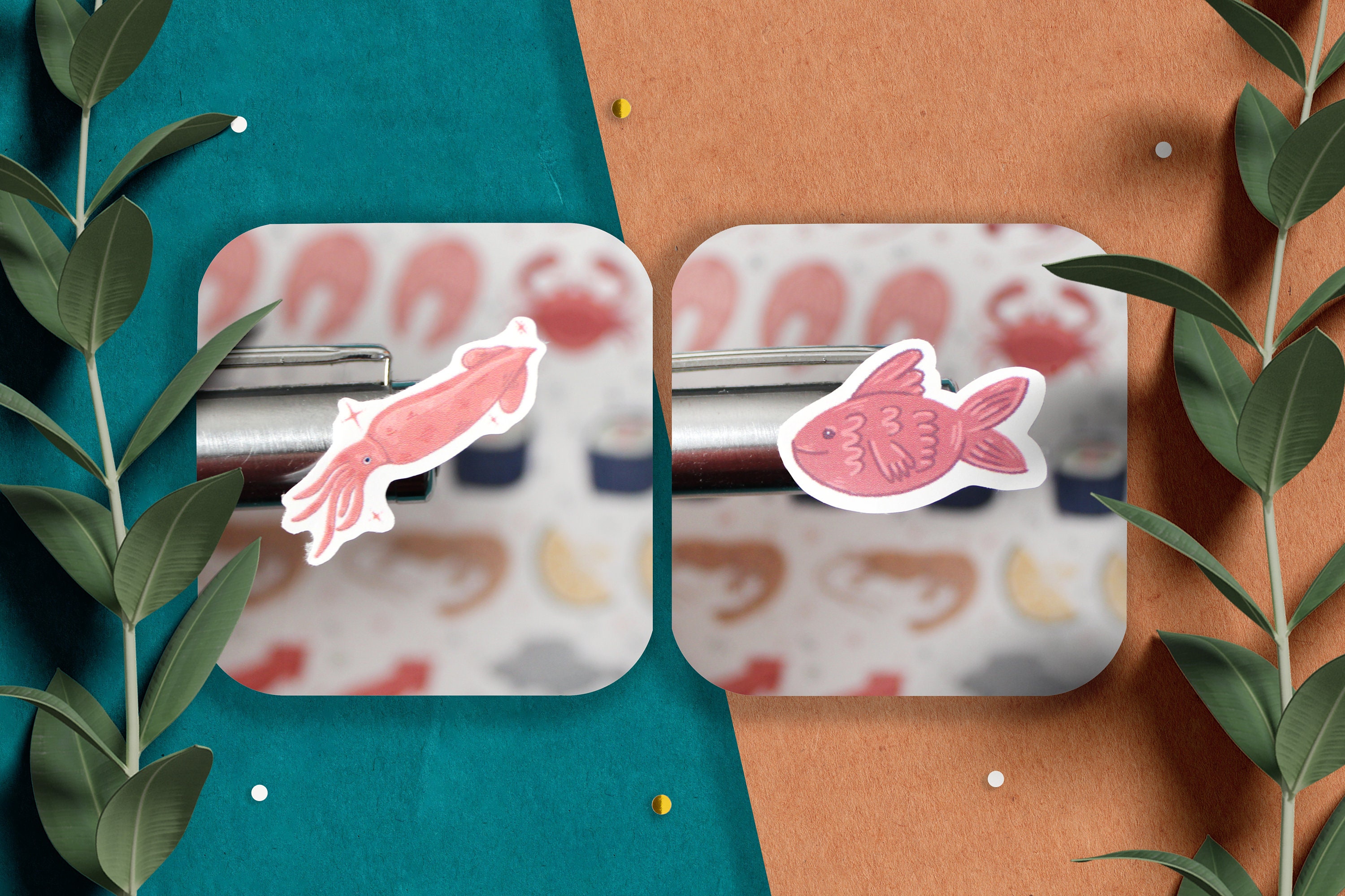 Seafood Stickers, Sushi Stickers, Food Stickers, Kitchen Stickers ...