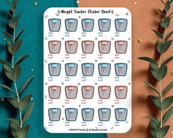 Weight Stickers, Weight Script Stickers, Weight Planner Stickers B222 ...