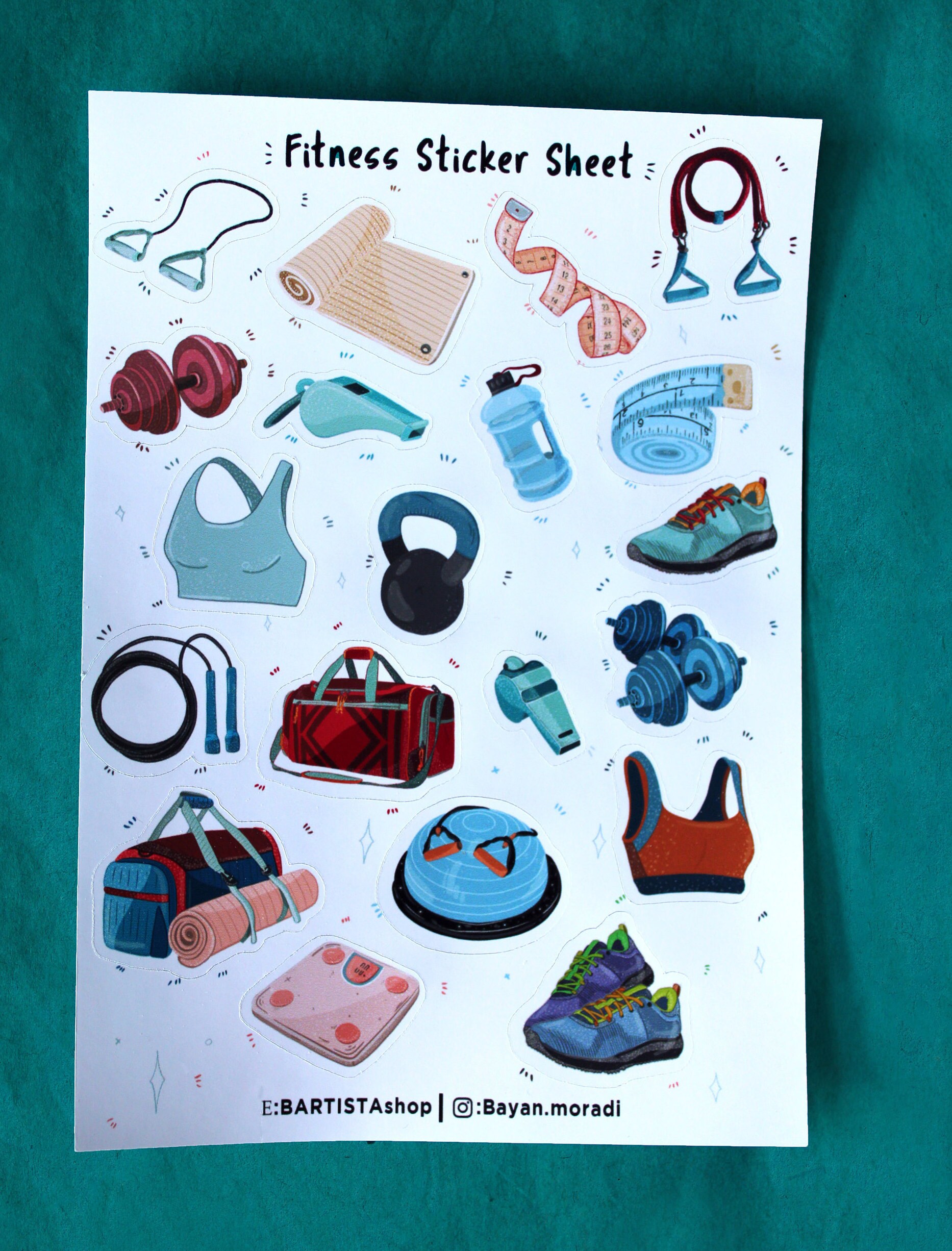 Fitness sticker sheet Planner stickers bullet journal | Etsy