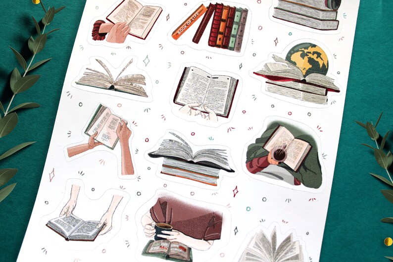 Reading Time Sticker Sheet Books Stickers Planner Stickers | Etsy