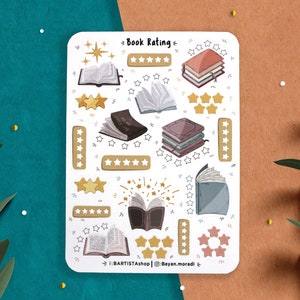 Book Rating Sticker Sheet, Planner Stickers ,reading Journal Stickers ...